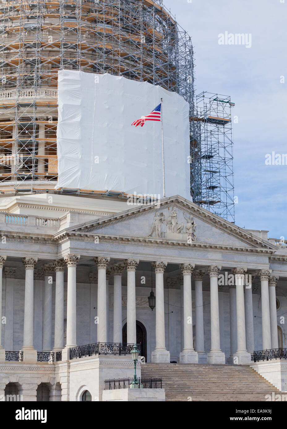 US Capitol Dome under restoration project - Washington, DC USA Stock ...