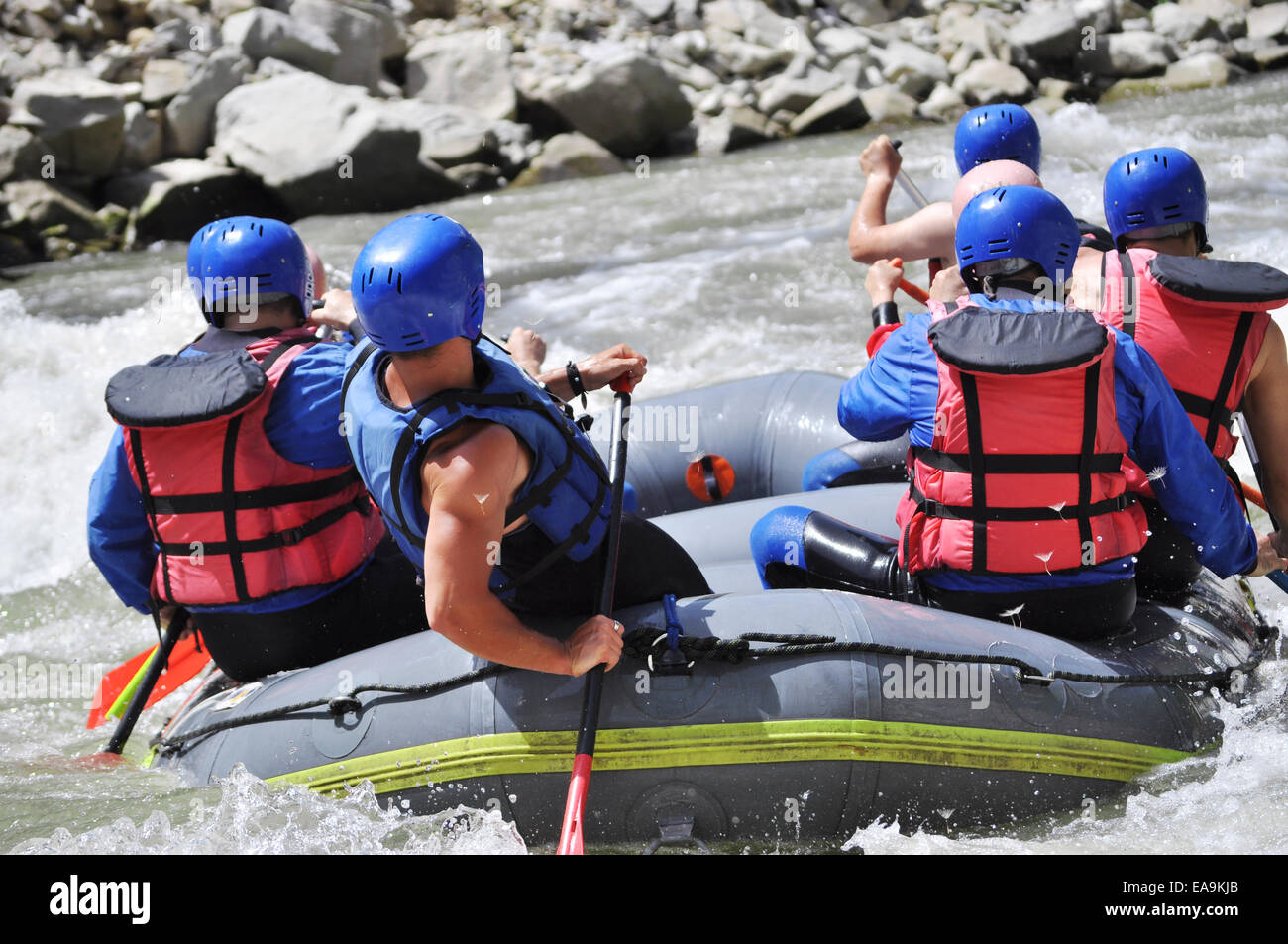 Rafting as extreme and fun sport Stock Photo - Alamy
