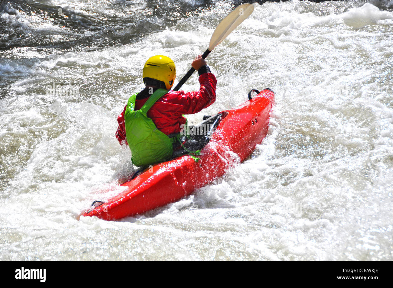 Kayaking as extreme and fun sport Stock Photo - Alamy