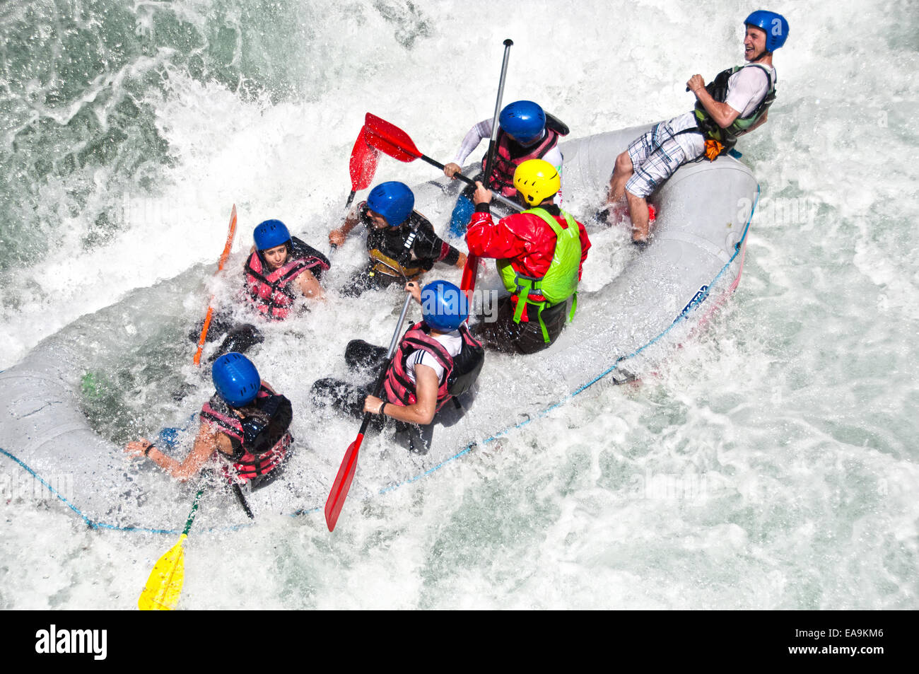 Rafting as extreme and fun sport Stock Photo - Alamy