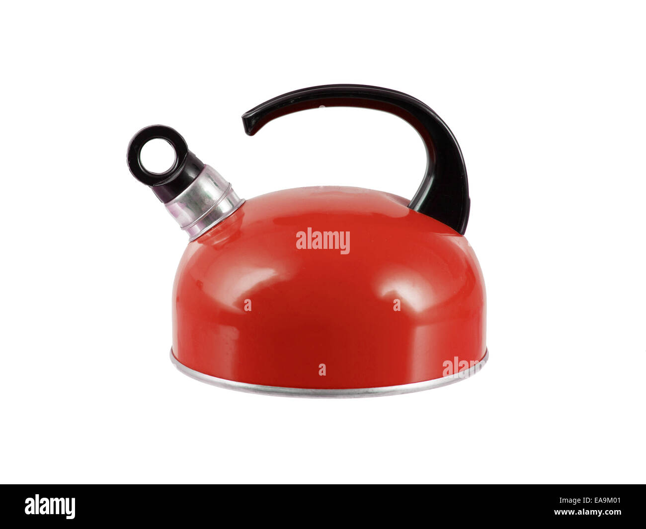 Red kettle isolated on a white background Stock Photo - Alamy