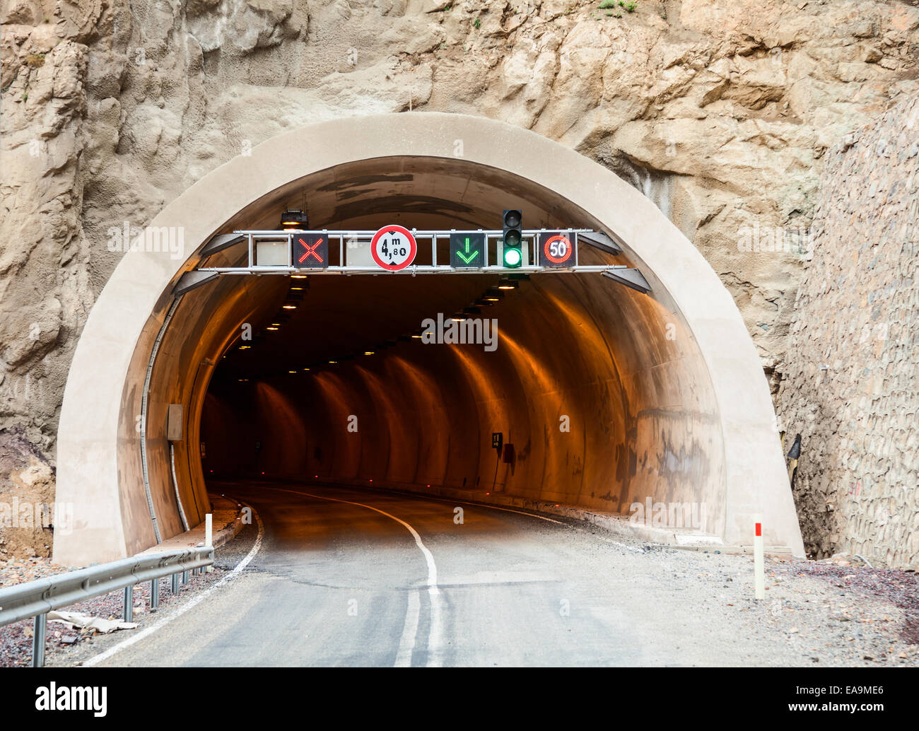 Tunnel entrance road signs hi-res stock photography and images - Alamy