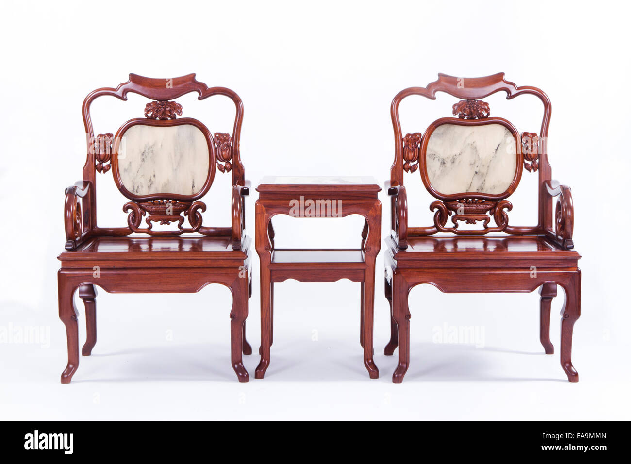Chinese chair and tea table Stock Photo - Alamy