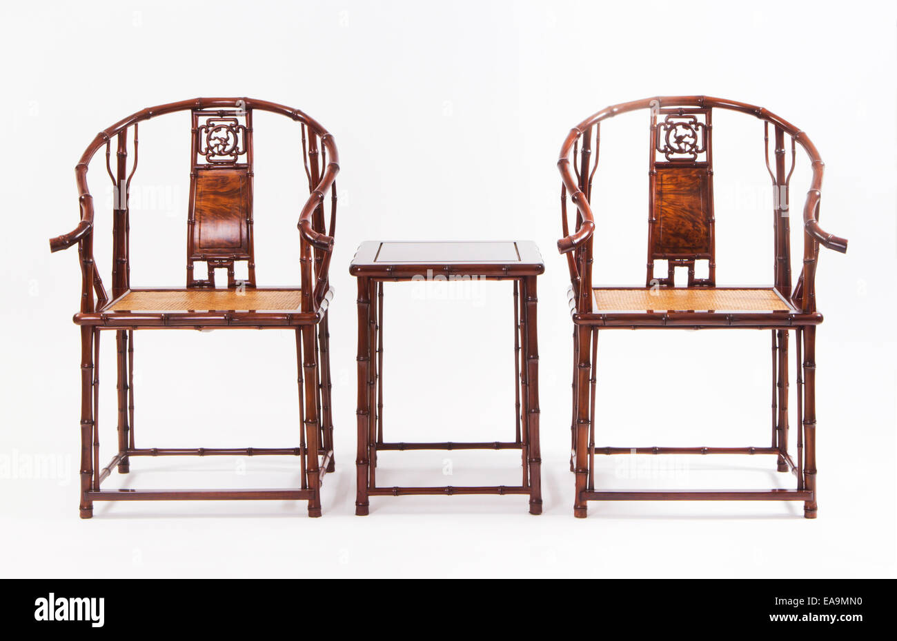 Chinese chair and tea table Stock Photo - Alamy