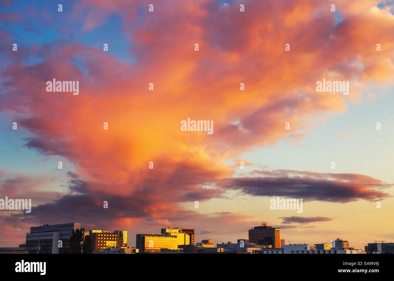 Bright clouds over Frankfurt Stock Photo - Alamy