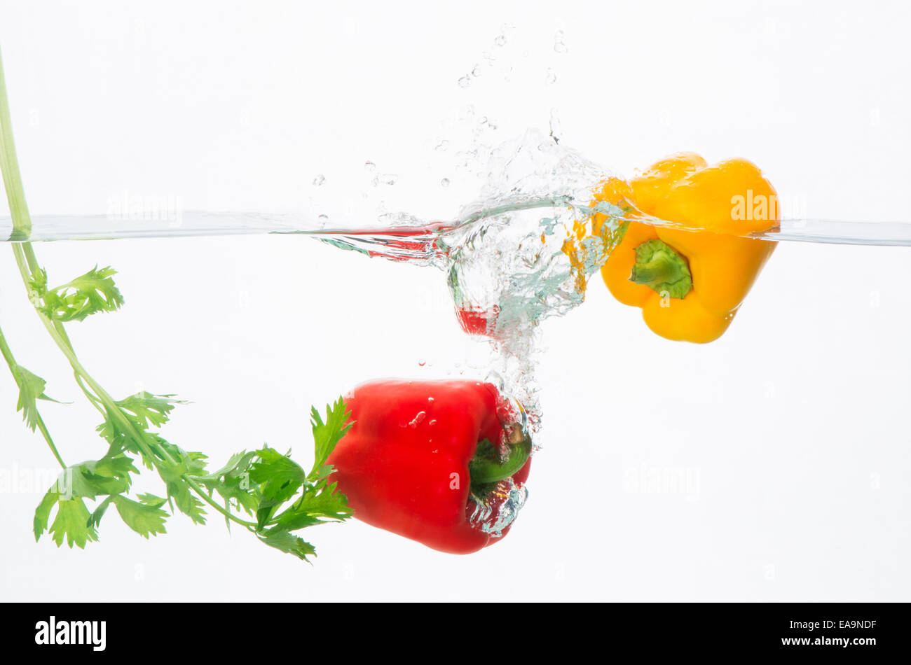 Close up bell pepper falling hi-res stock photography and images - Alamy