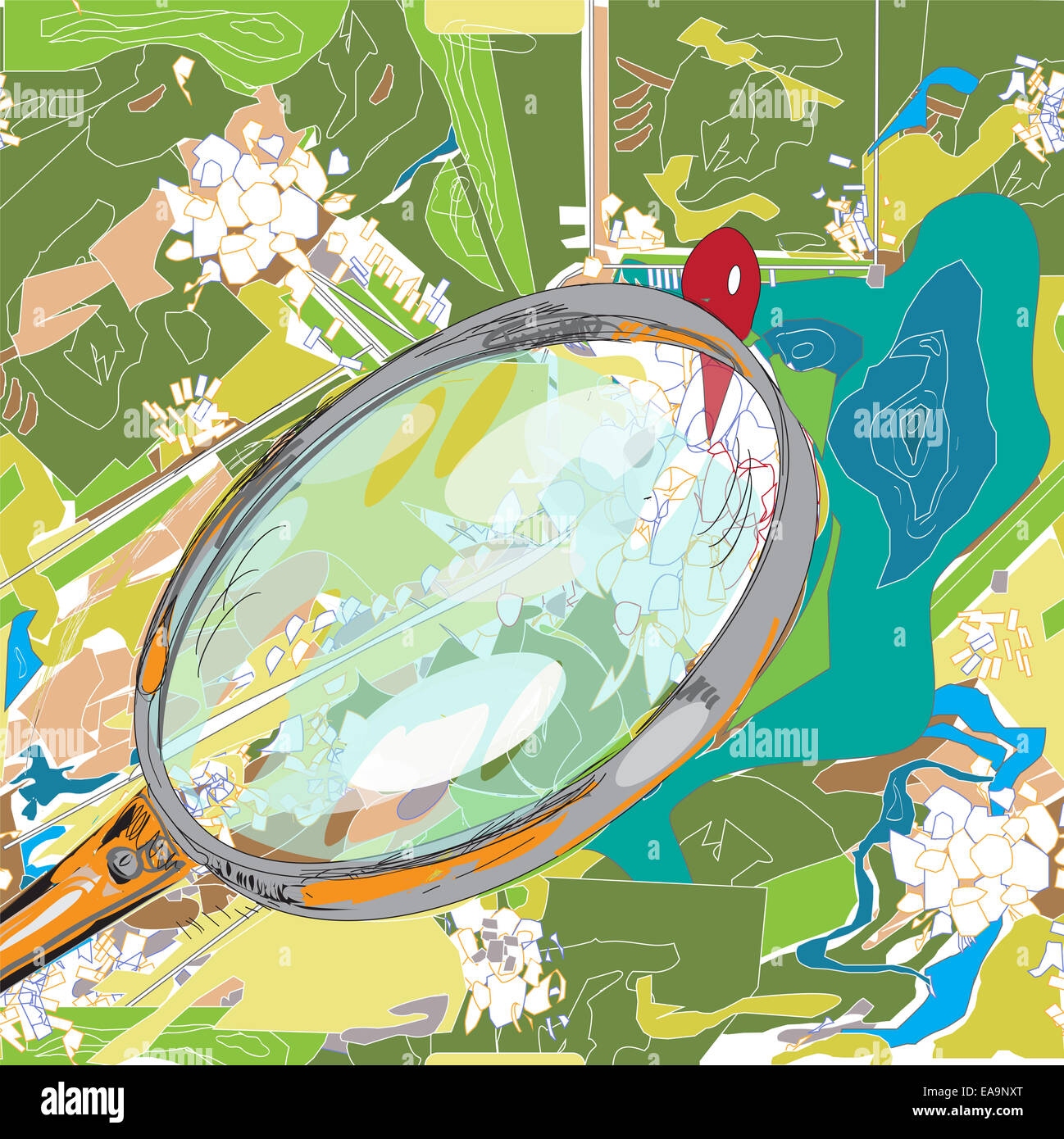Magnifier map hi-res stock photography and images - Alamy