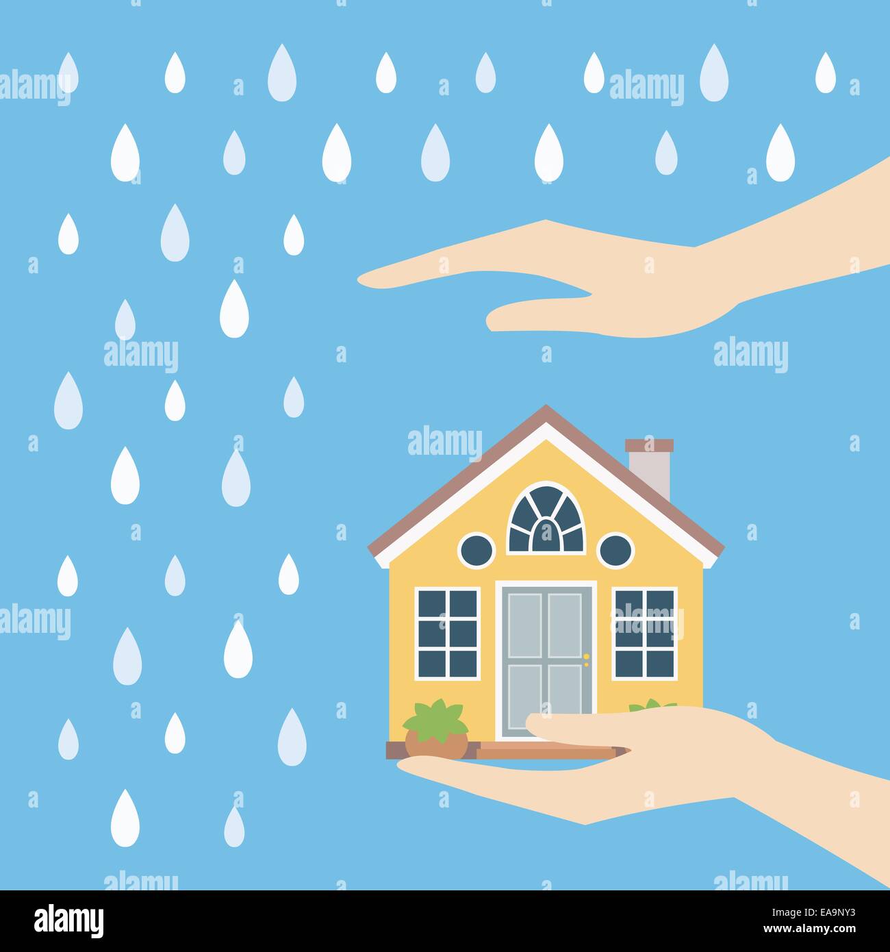 Home safety symbol protected from rain vector illustration Stock Vector ...