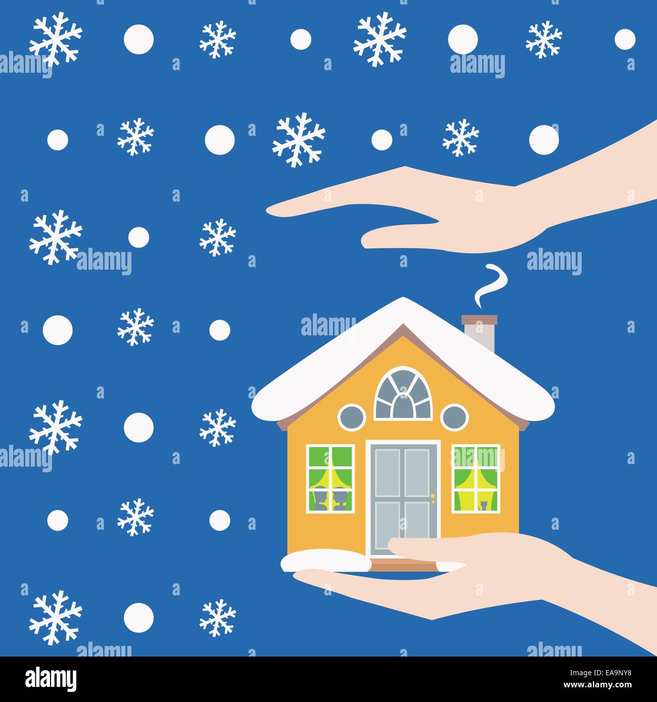 Home safety symbol protected from snow vector illustration Stock Vector ...