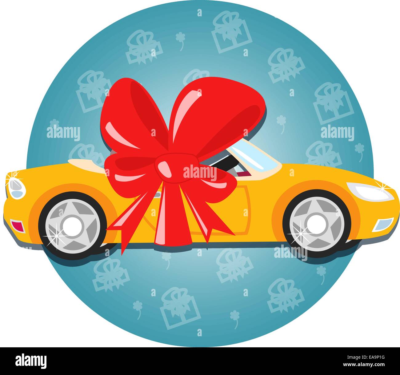 Car gift with bow symbol vector illustration isolated Stock Vector ...
