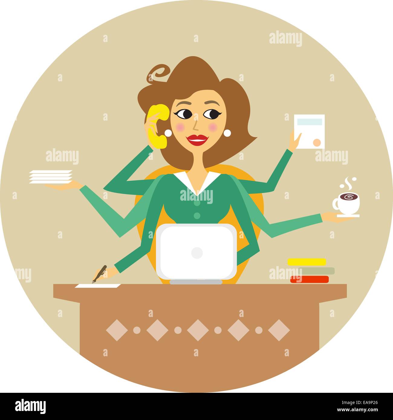Personal assistant or hard working secretary symbol vector illustration ...