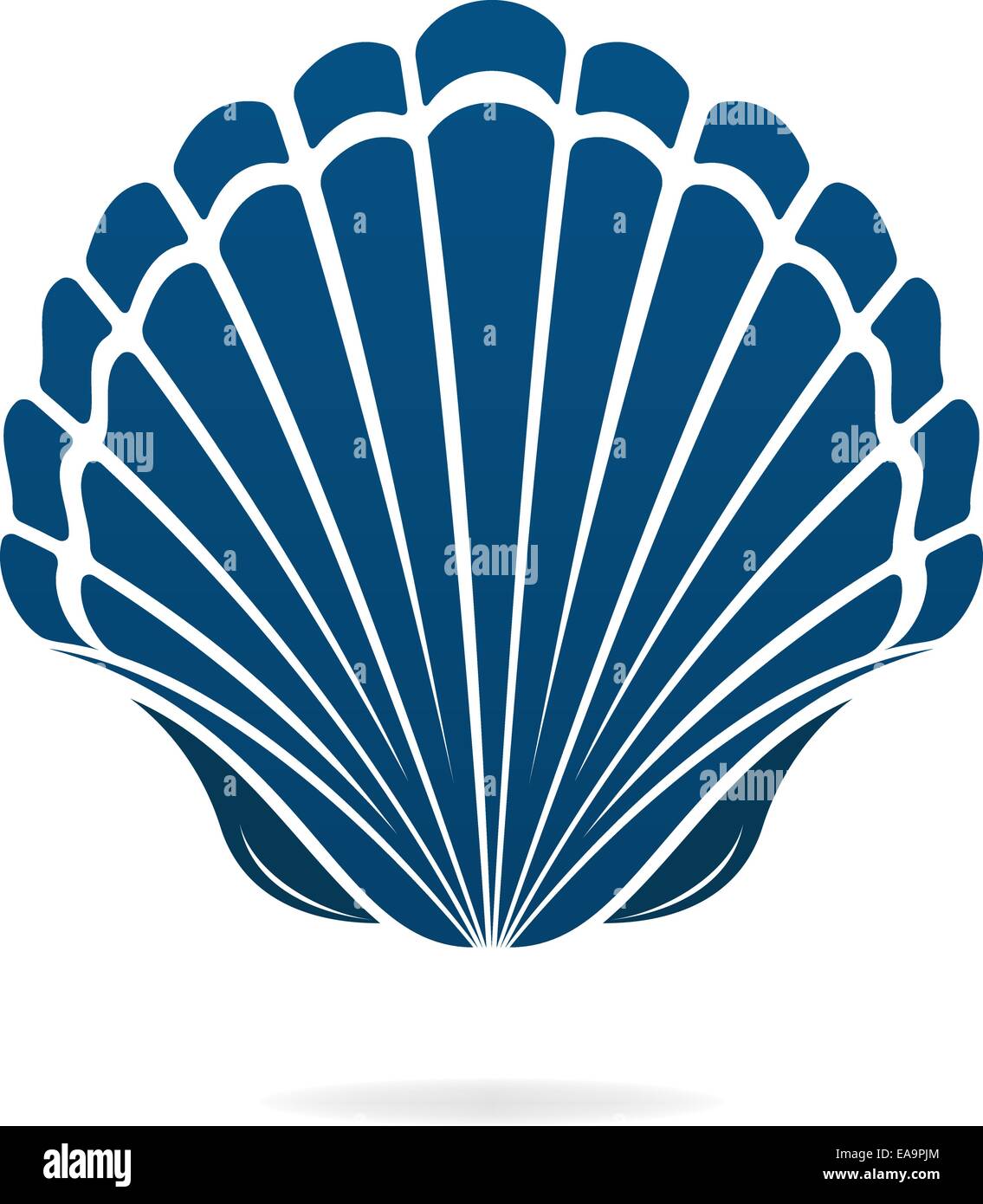 Scallop seashell of mollusks icon sign isolated vector illustration ...