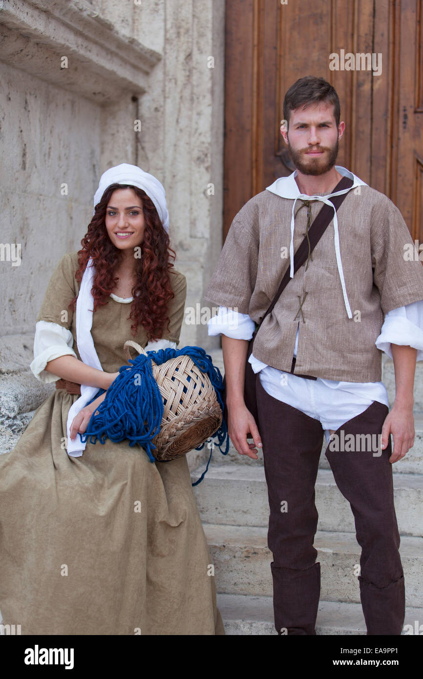 People in medieval festival of La Quintana, Ascoli Piceno, Le Marche ...