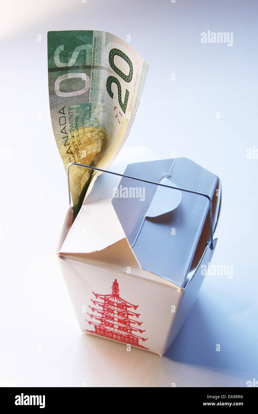 cost of eating take out food Stock Photo - Alamy