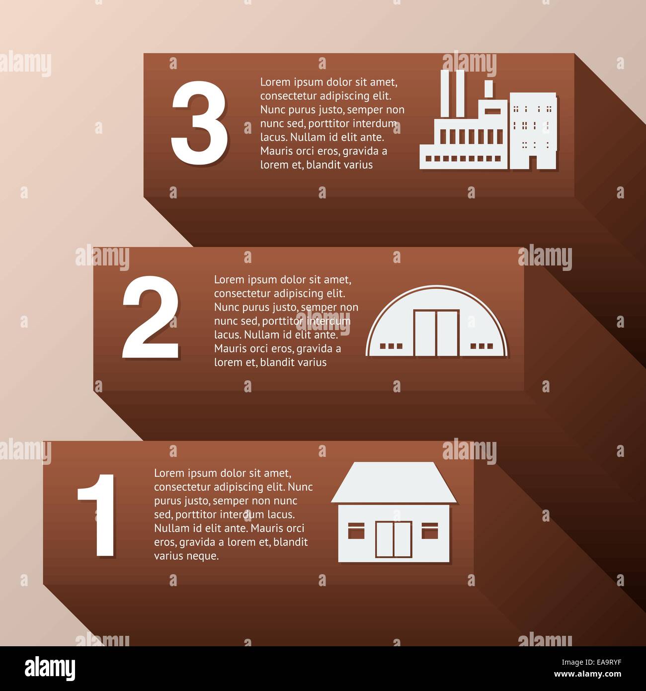 Industrial rising graph infographic set with buildings vector ...