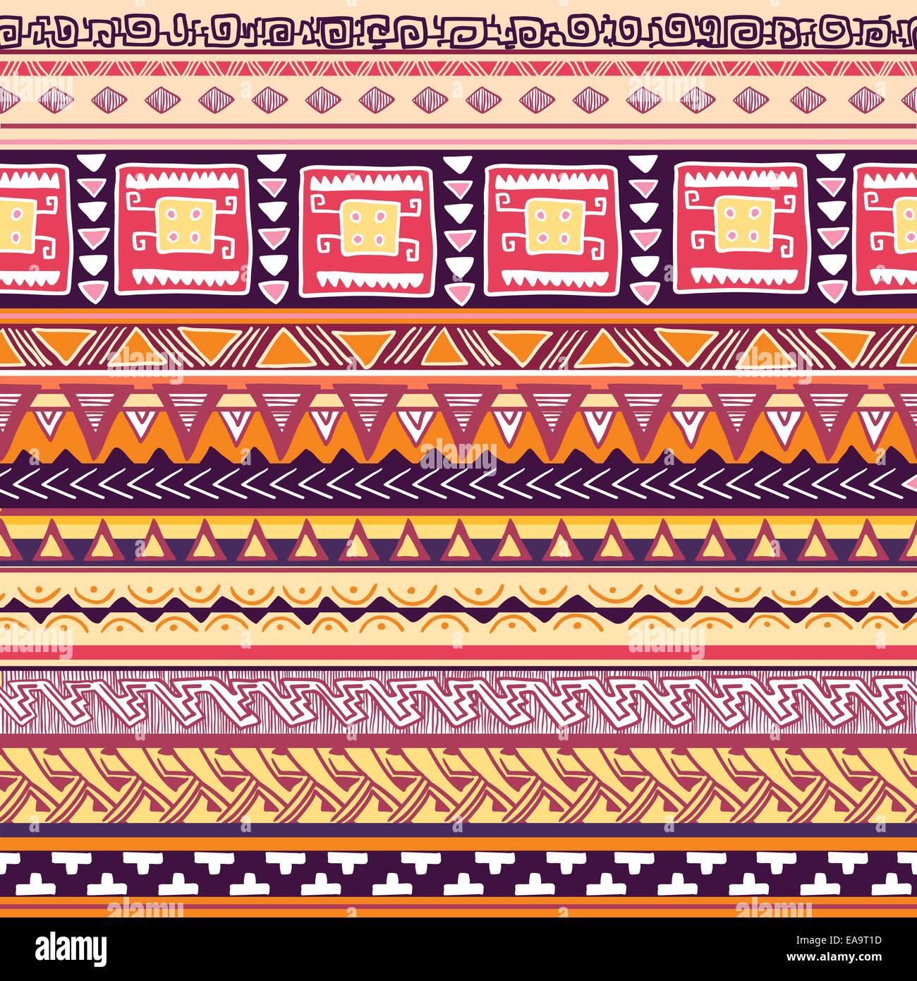 Seamless traditional culture tribal texture vector illustration Stock ...
