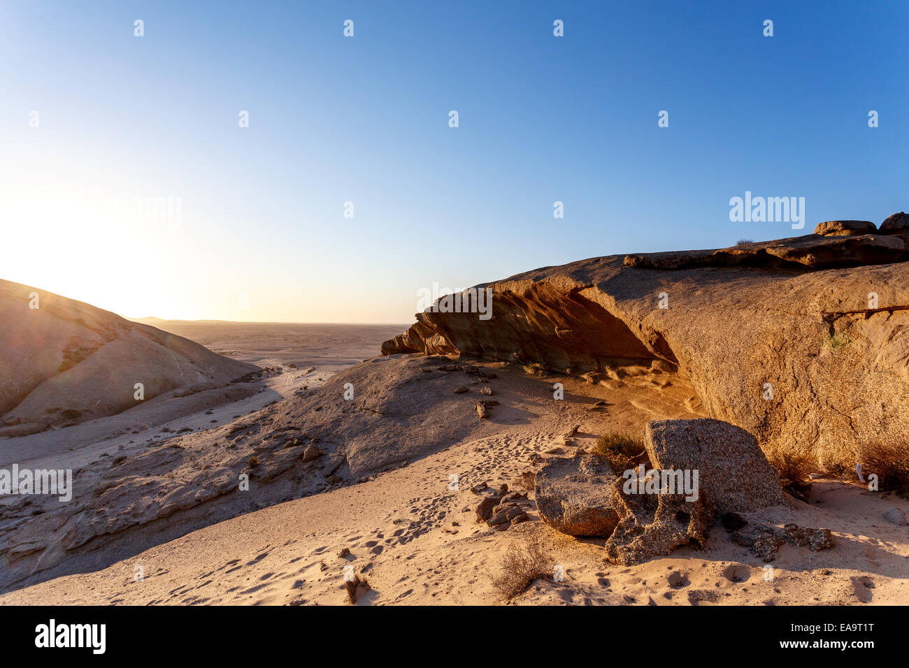 Rock formation in Namib desert in sunset, landscape, Vogelfederberg ...