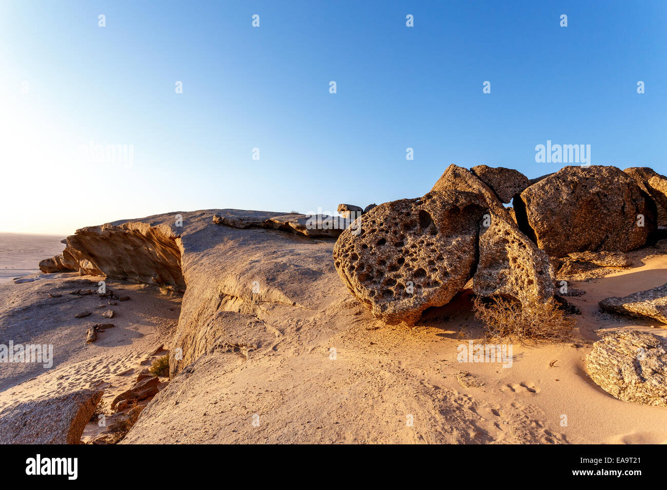 Rock formation in Namib desert in sunset, landscape, Vogelfederberg ...