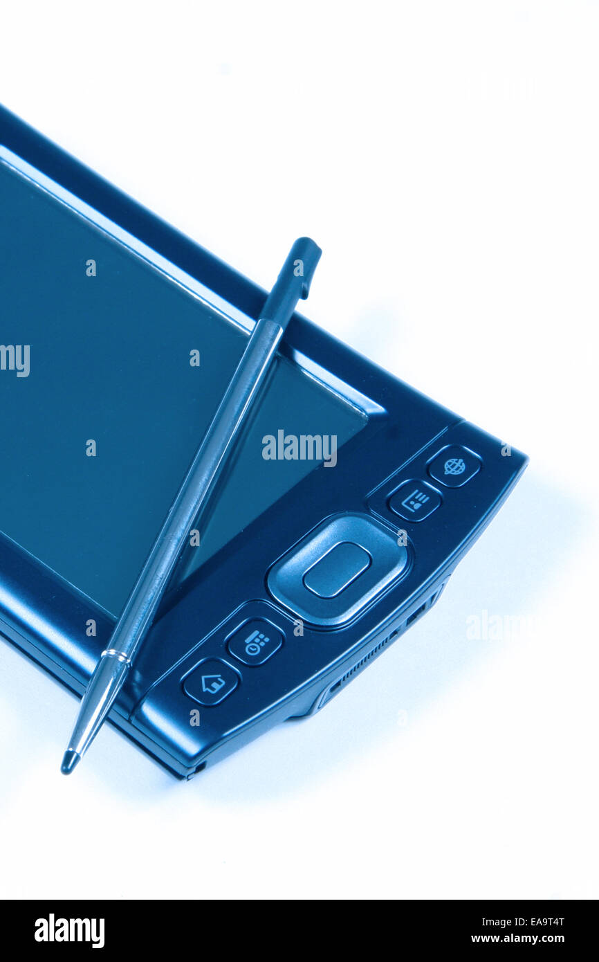 PDA and Pen on white background Stock Photo - Alamy