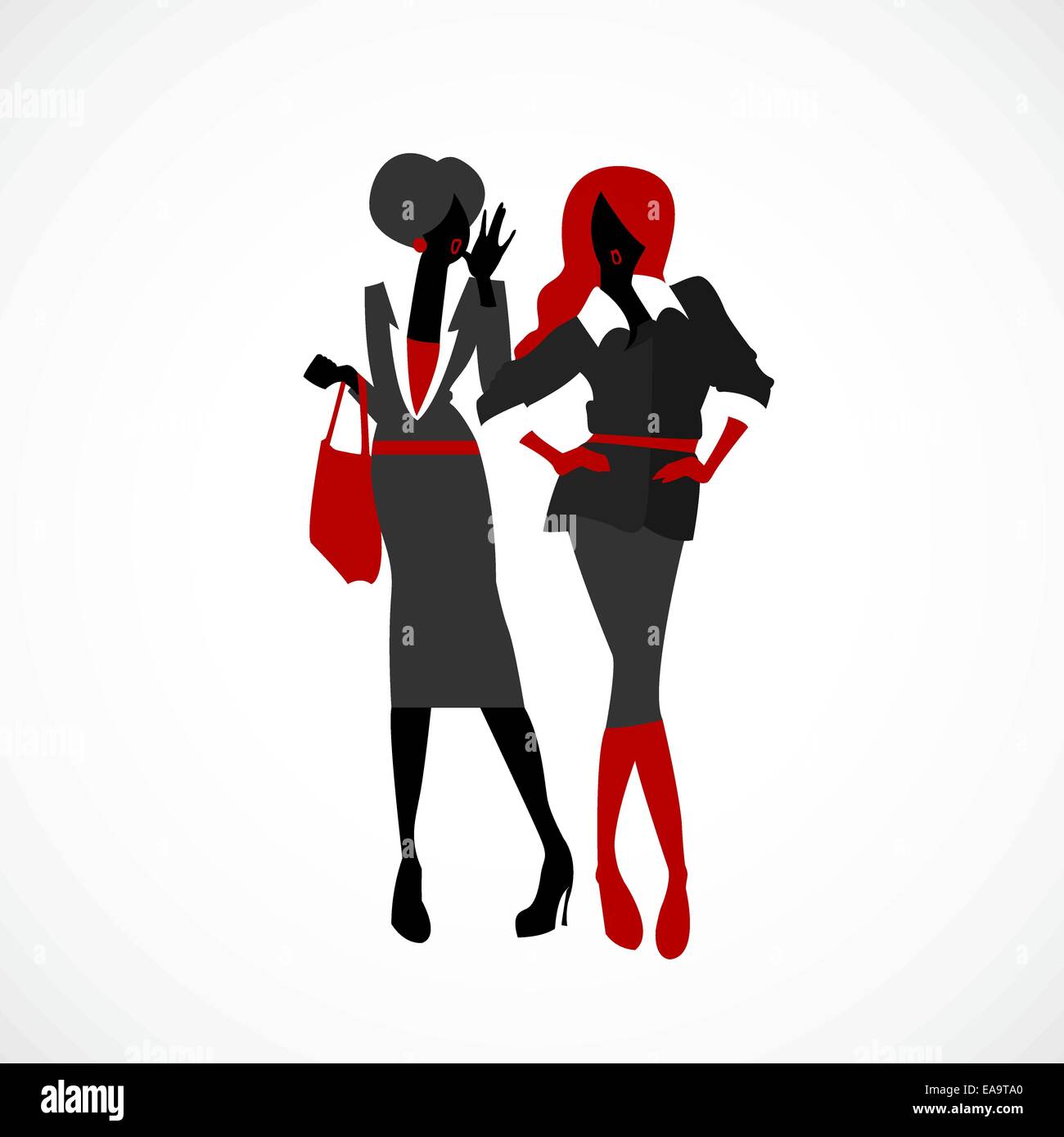 Office gossip of two fashion girls vector illustration Stock Vector ...