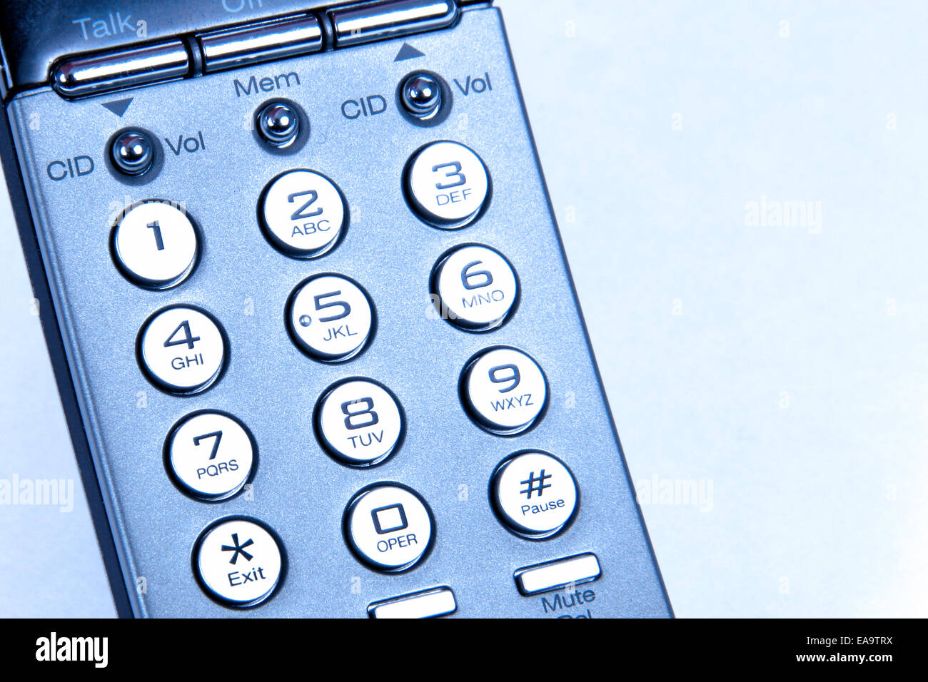 Phone Keypad taken closeup with blue tone Stock Photo - Alamy