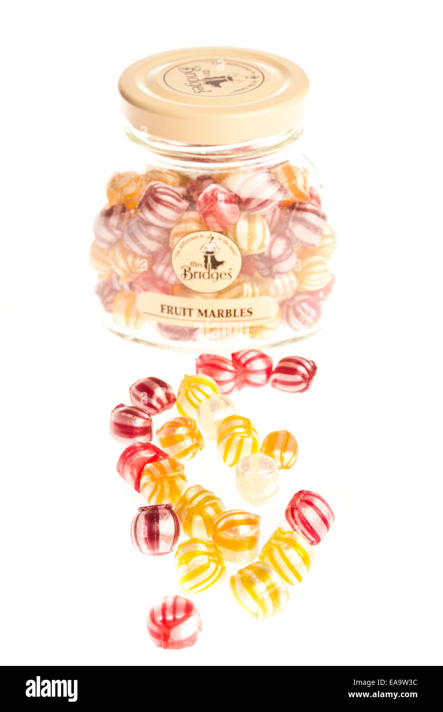 jar of fruit candies Mrs. Bridges Stock Photo - Alamy