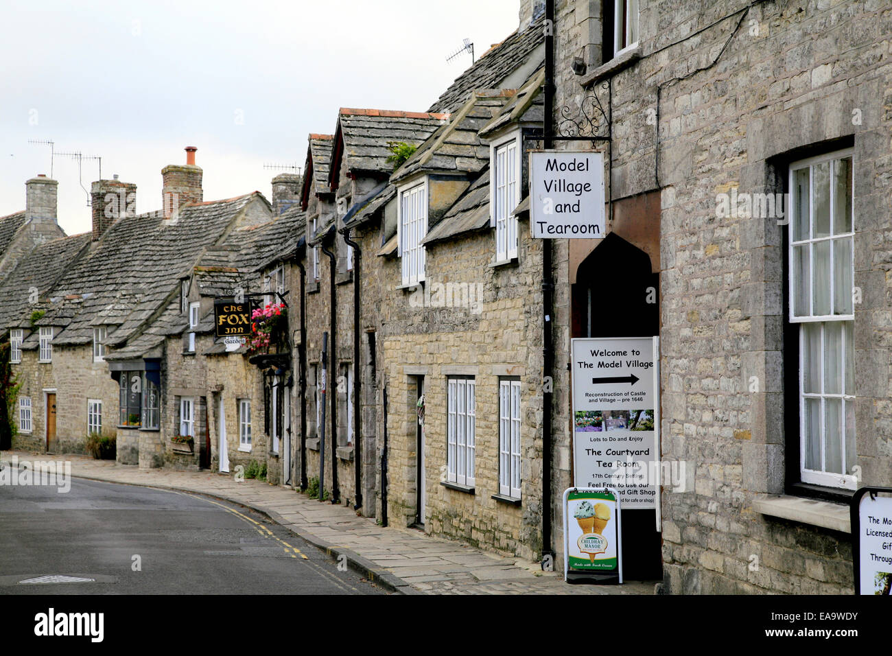 The historic West Street at Corfe Castle, Dorset, England, UK Stock ...