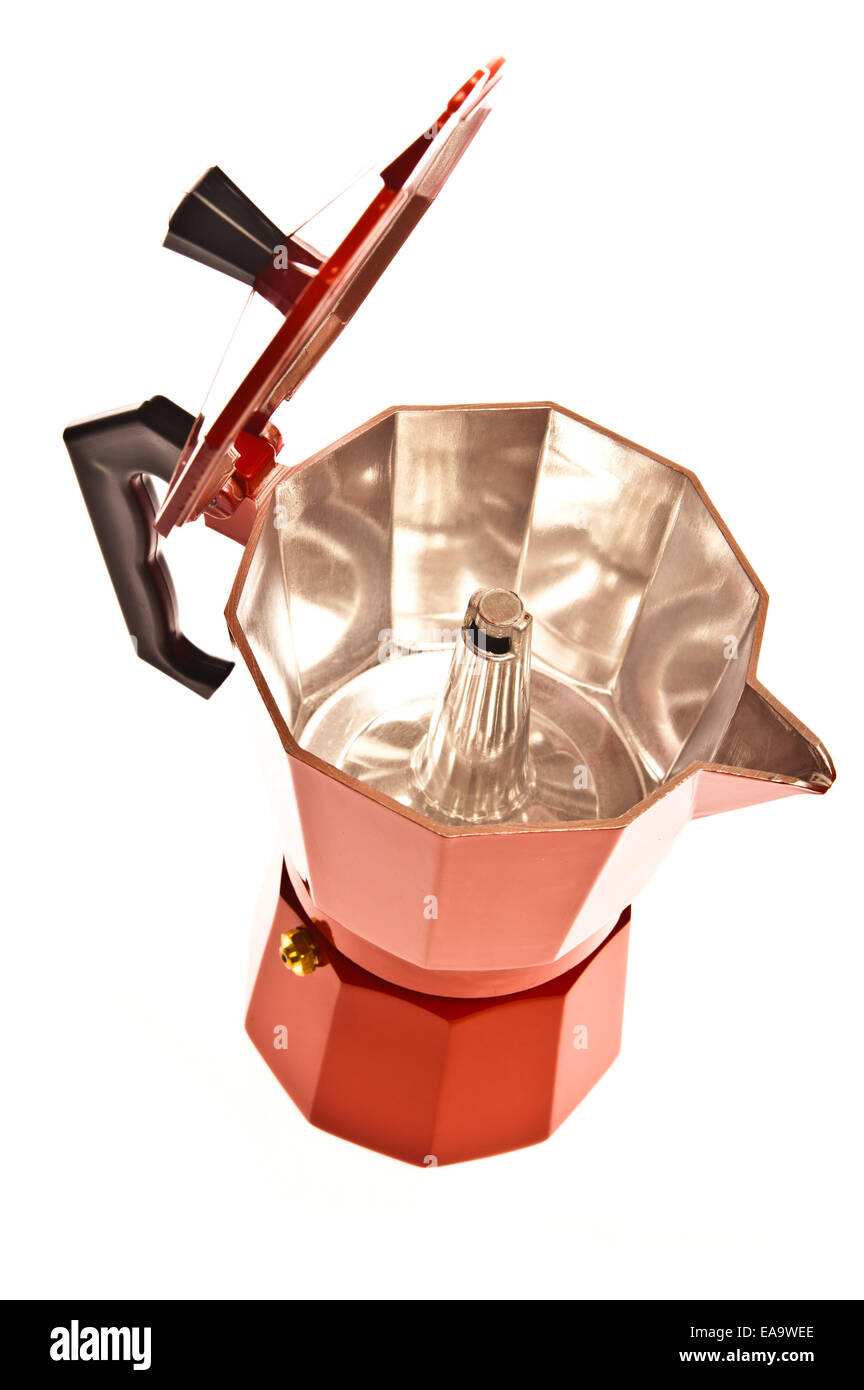 red espresso coffee maker machine moka Stock Photo - Alamy