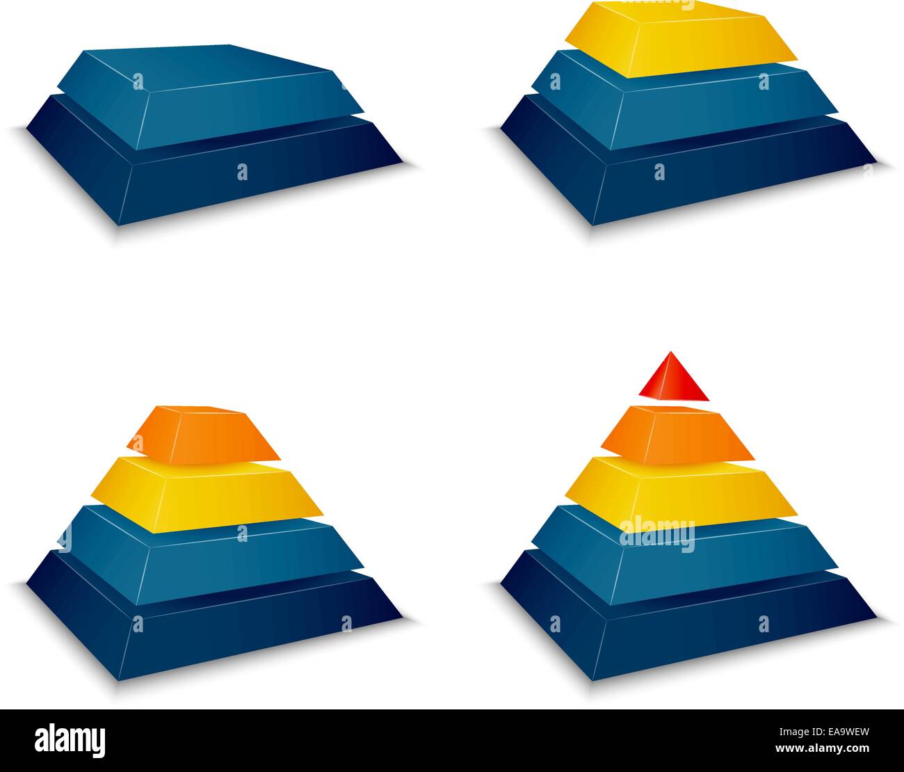 Pyramid building progress concept icons set vector illustration Stock ...