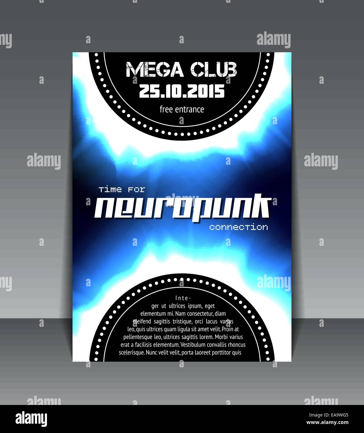Eclipse neuropunk party flyer print, poster or banner Stock Vector ...