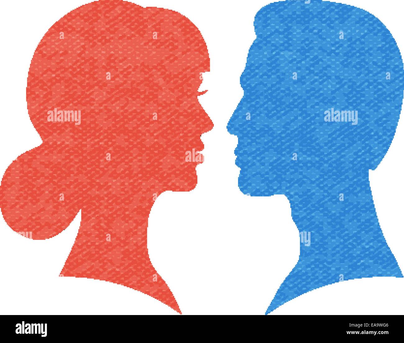 Head silhouettes of man and woman vector illustration Stock Vector ...