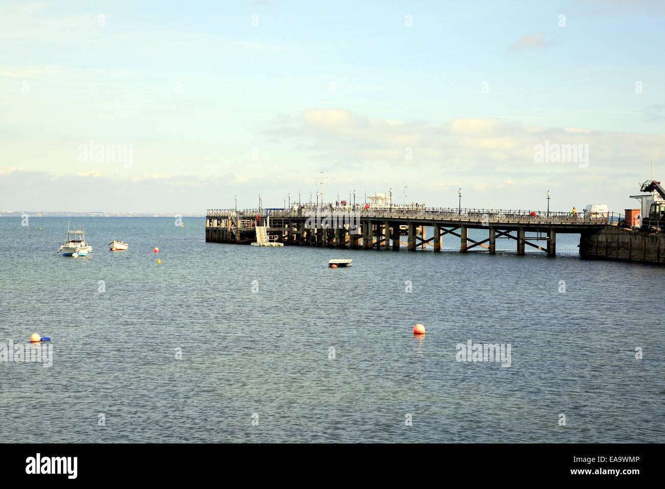 The old Swanage pier in Swanage bay at Swanage, Dorset England, UK ...