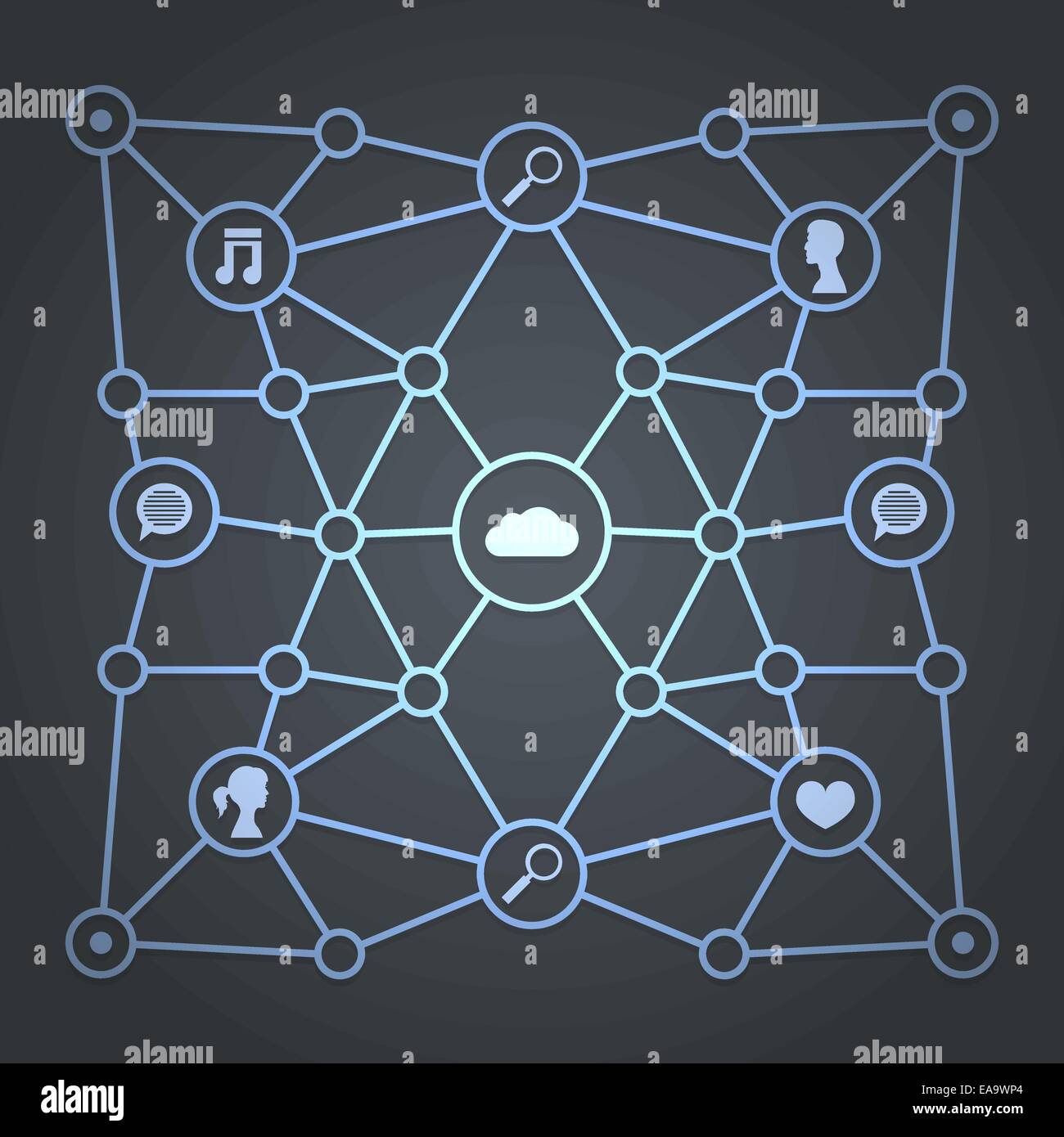 Social network technology concept background vector illustration Stock ...