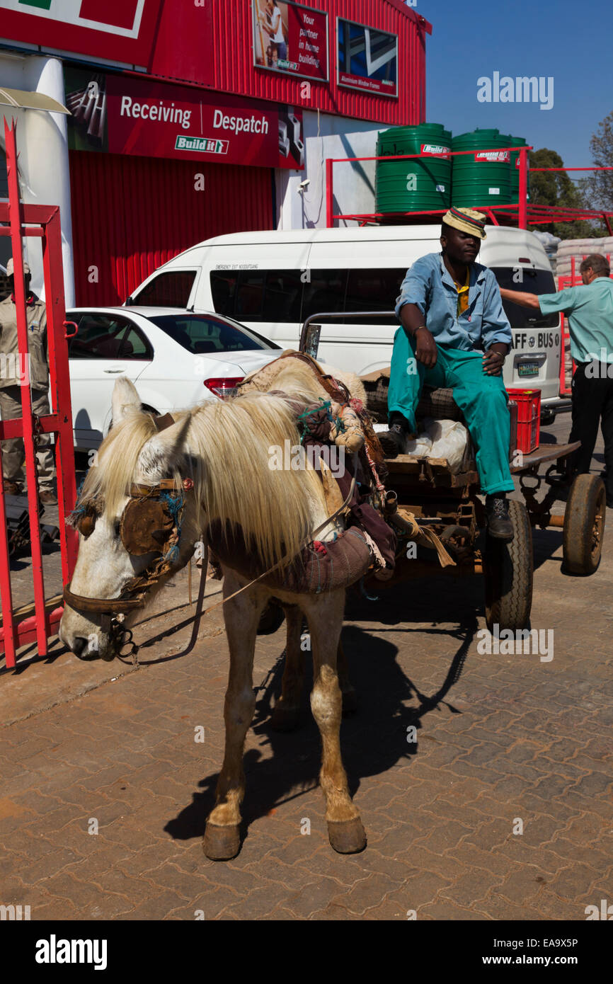 Lesotho. A horse and cart are important forms of transport in rural ...