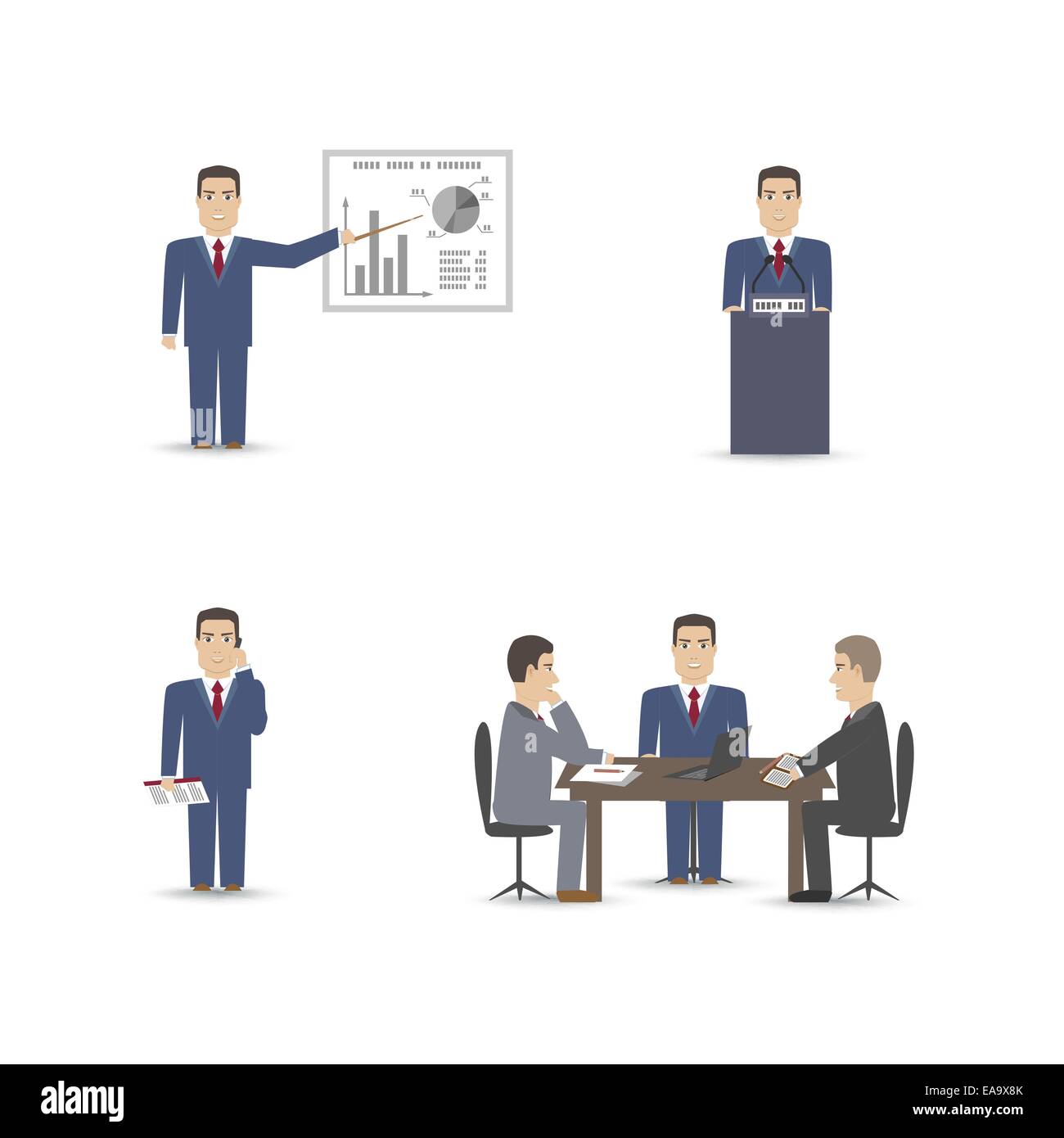 Business people presentation scenes set vector illustration Stock Vector Image & Art - Alamy