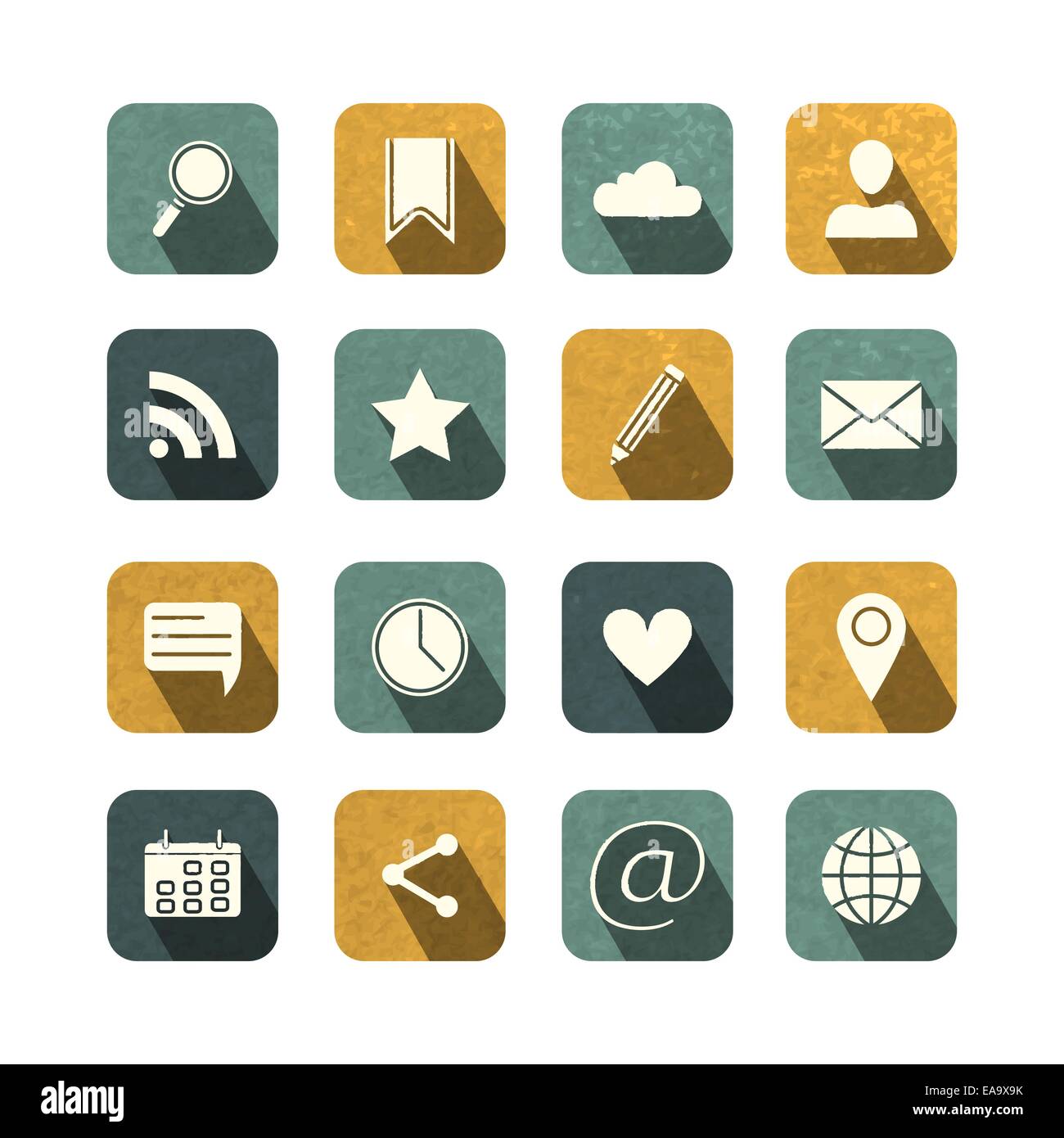 Vintage social media icons set vector illustration Stock Vector Image ...