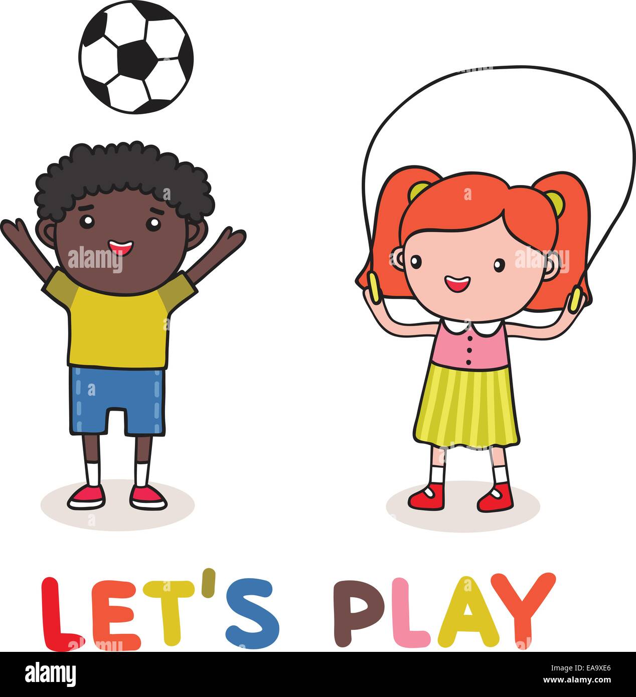 How kids are playing together vector illustration isolated Stock Vector ...