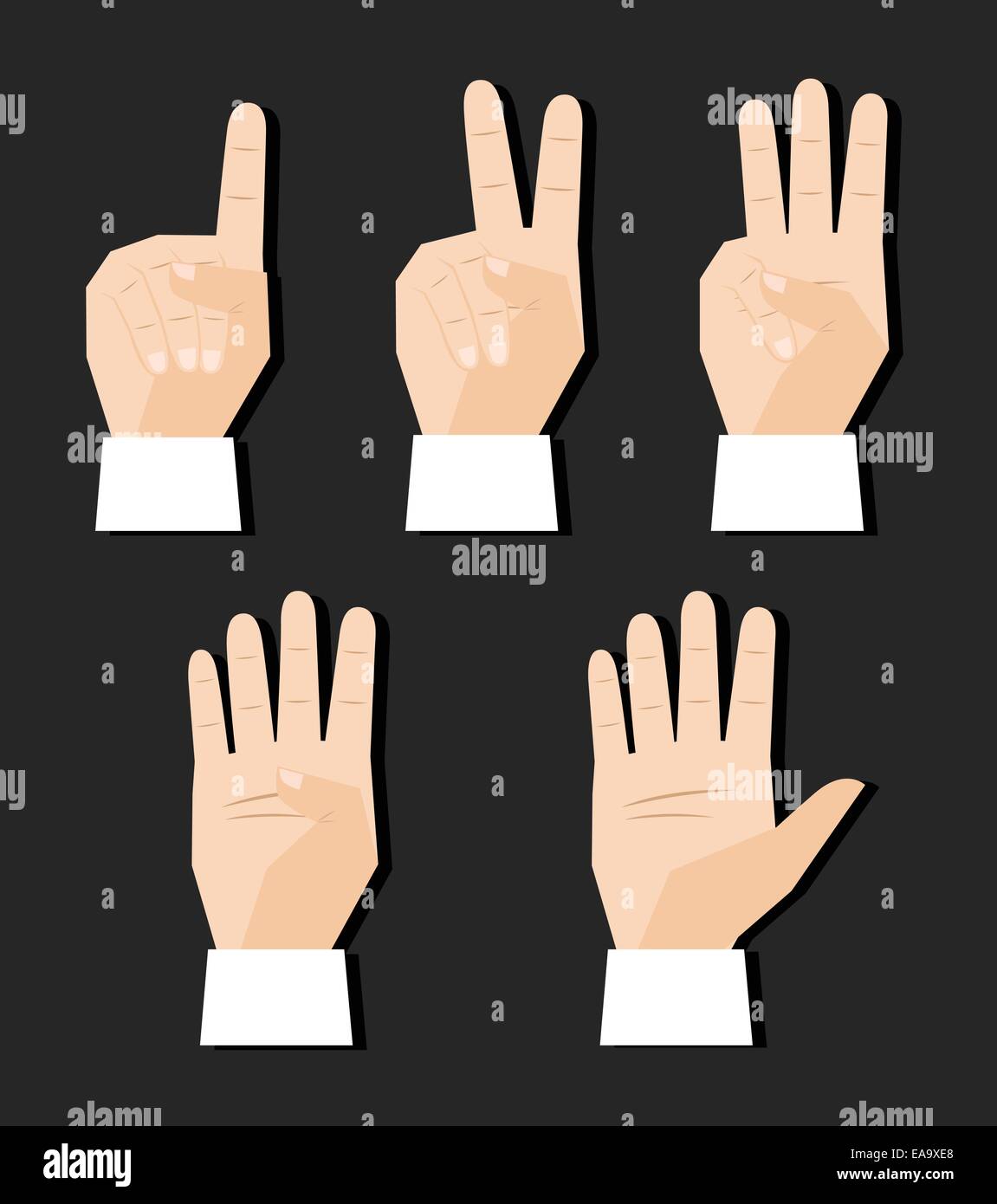 Hand counting finger signs set vector illustration Stock Vector Image & Art - Alamy