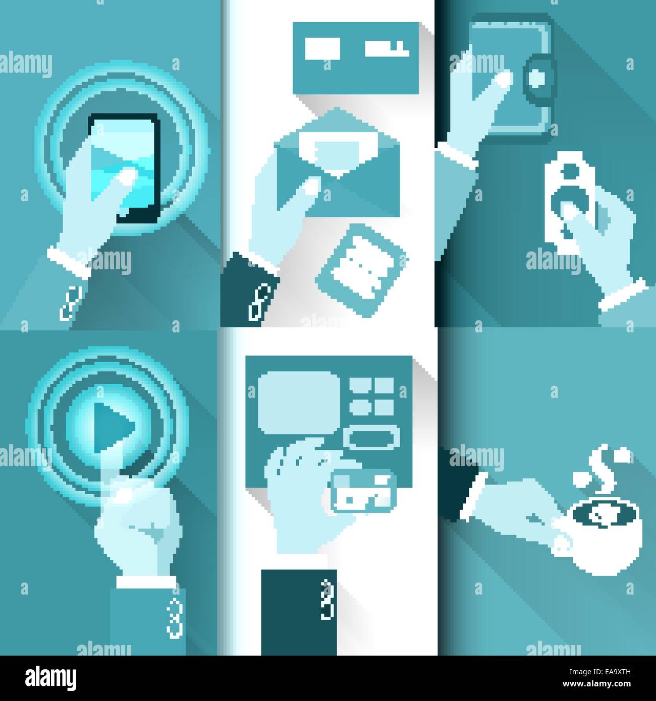 Hands in action Stock Vector Images - Alamy
