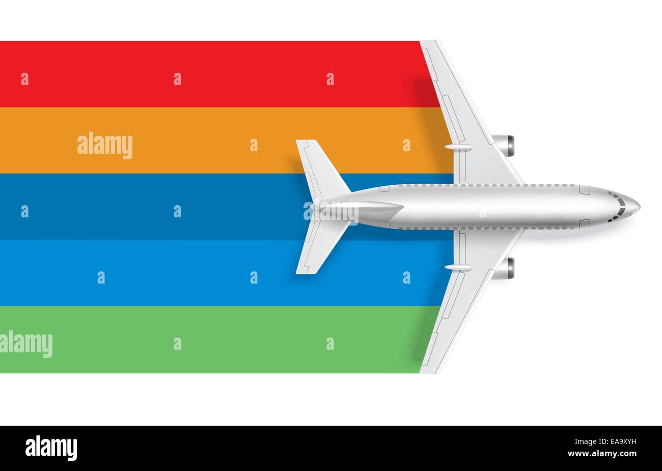Airplane rainbow Stock Vector Images - Alamy