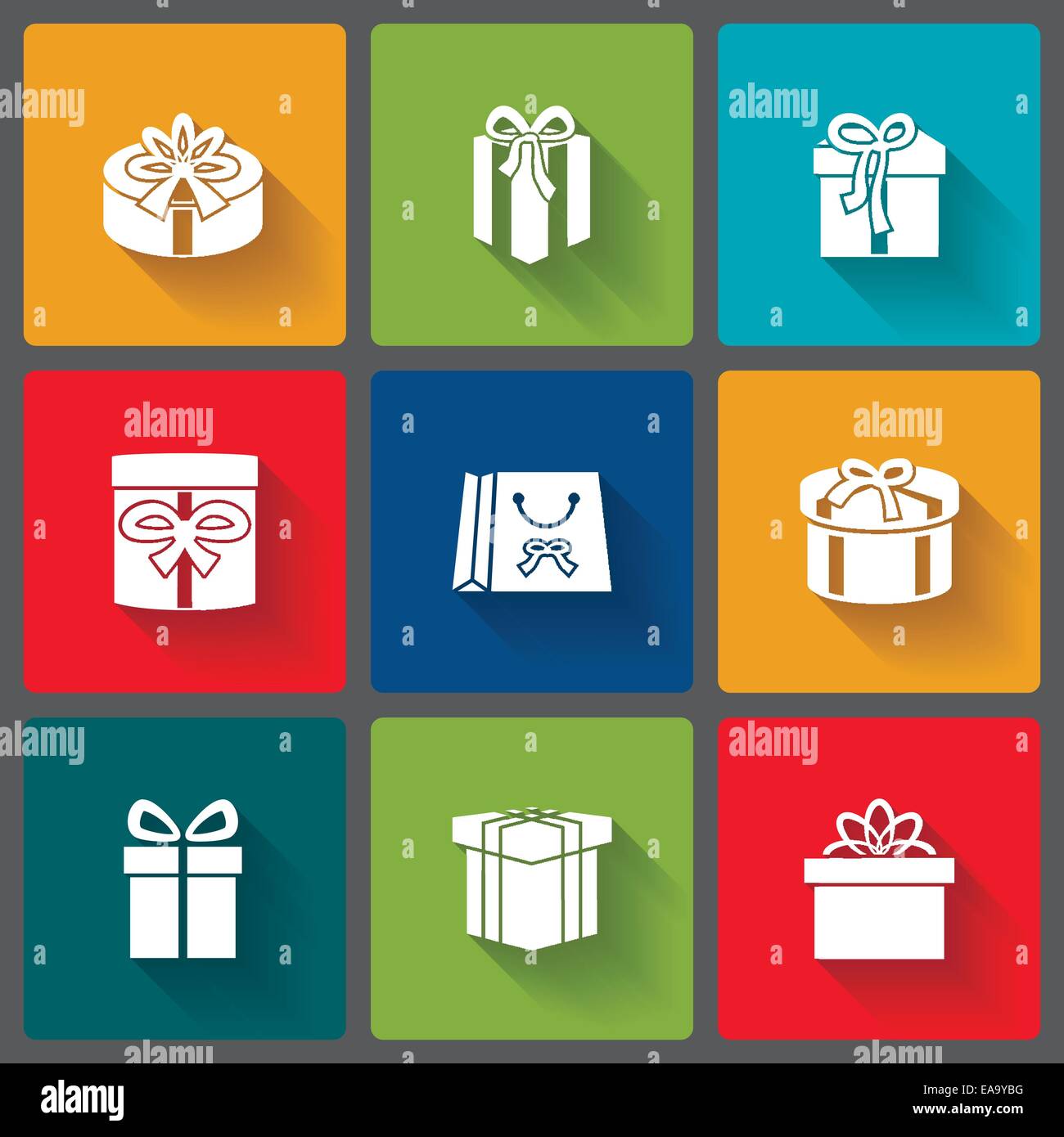 Gift boxes icons set for mobile shopping application isolated vector ...