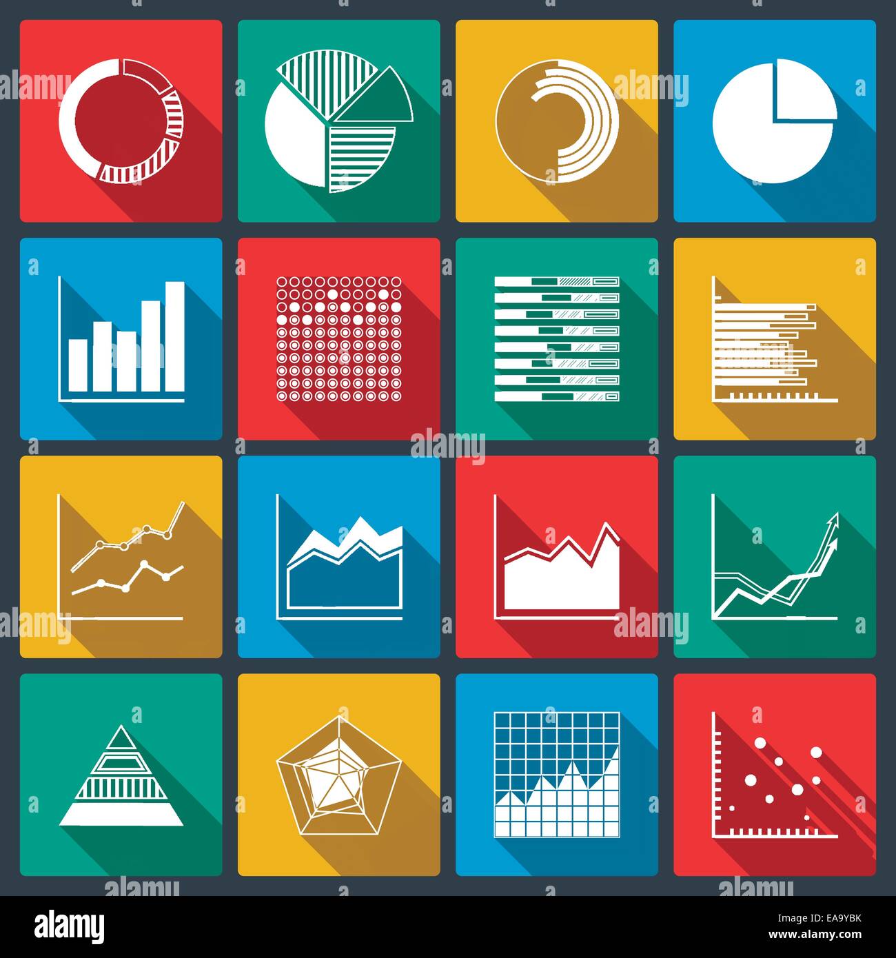 Business icons of ratings graphs and charts, infographic elements set ...