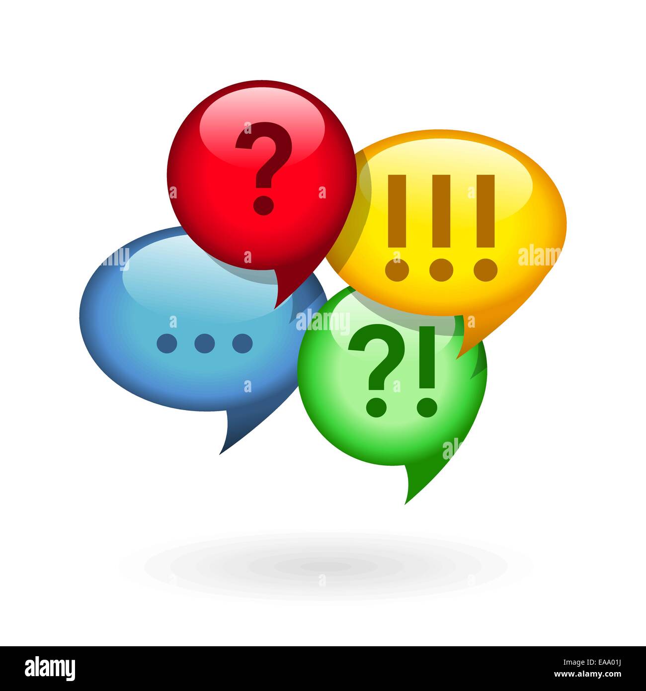 Ellipsis, exclamation, question marks iconset isolated vector ...