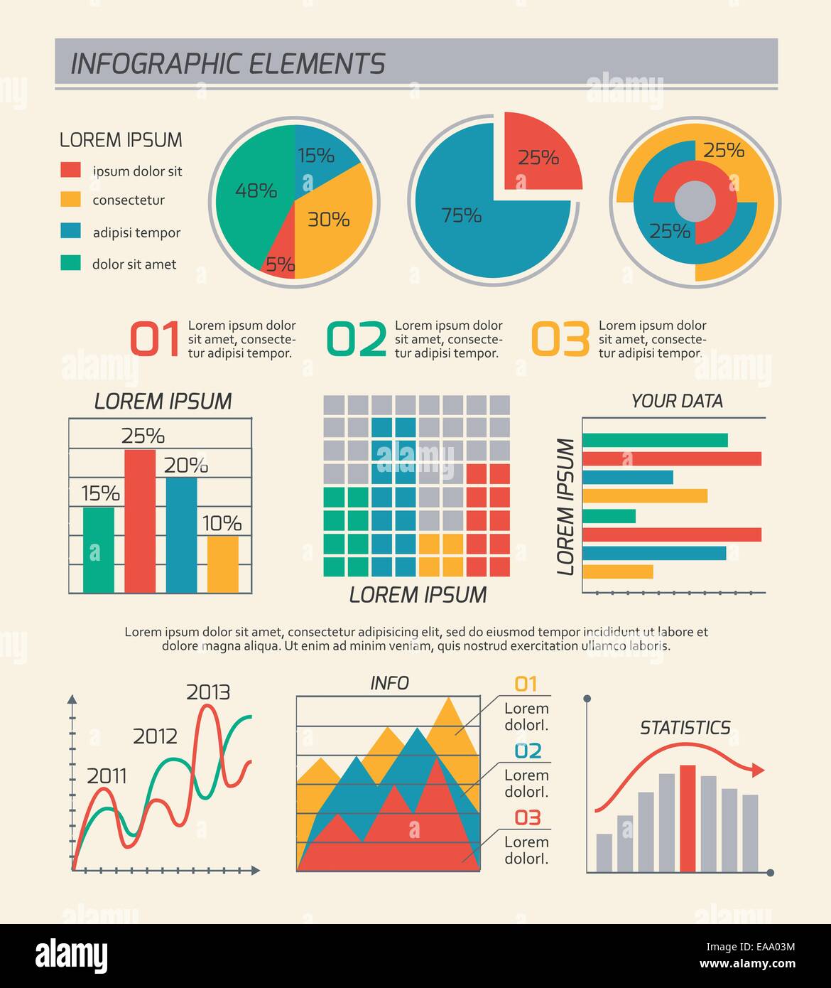 Business diagrams template layout, charts and graphs isolated vector ...