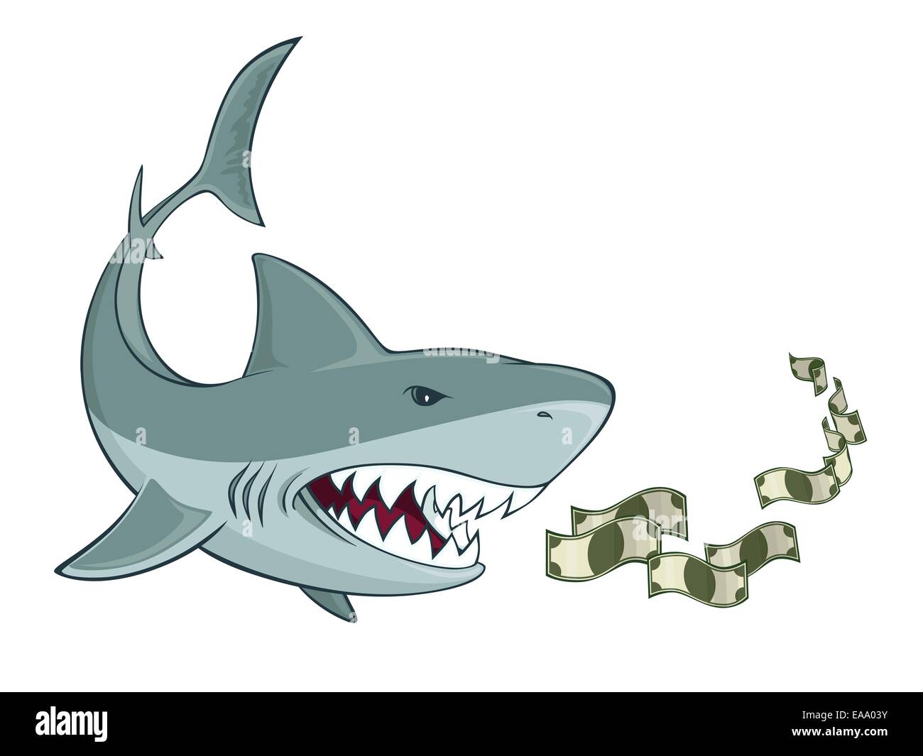 Business shark with dollars isolated vector illustration Stock Vector ...