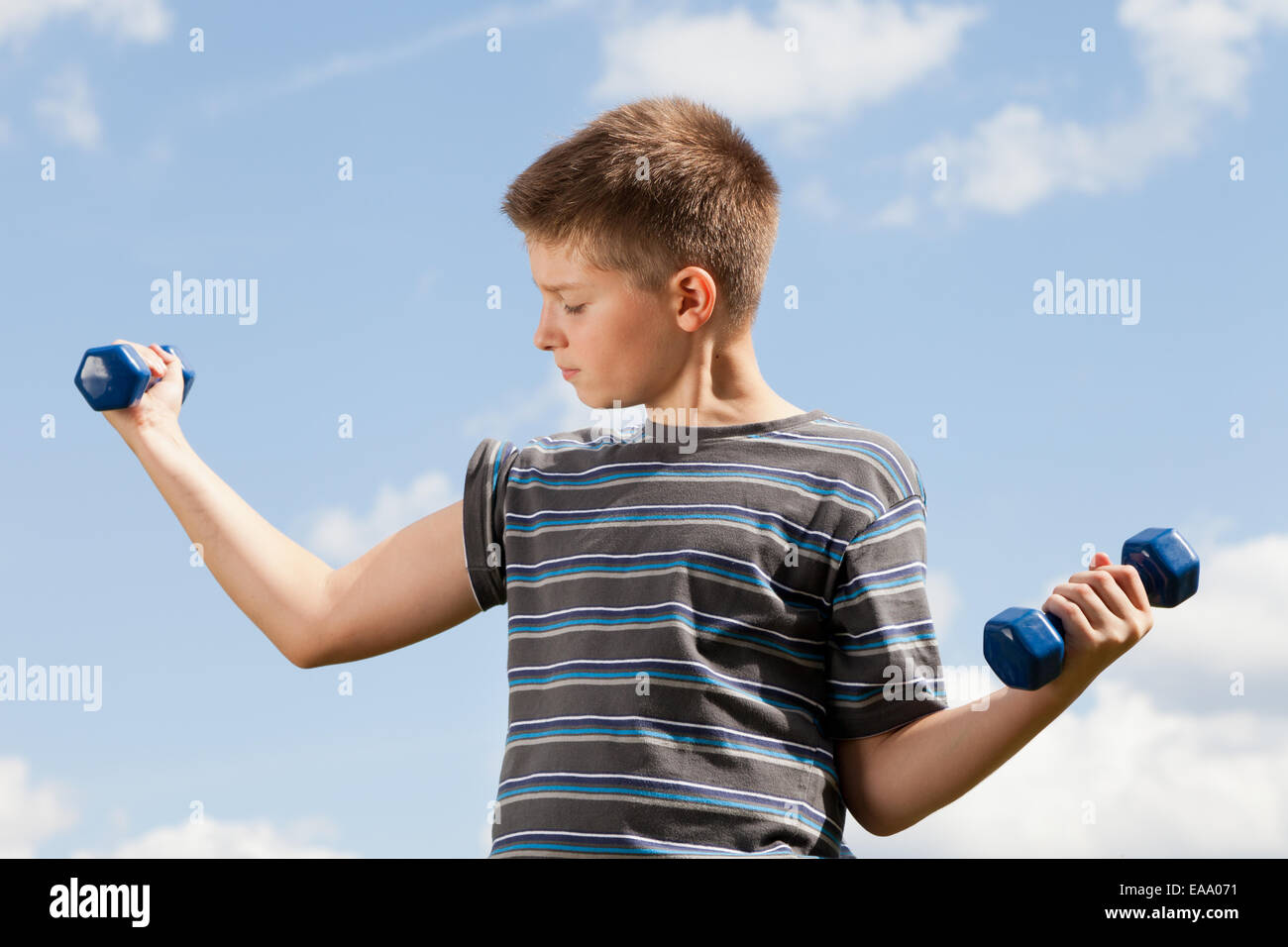 Teen Boy Weight Lifting High Resolution Stock Photography and Images ...