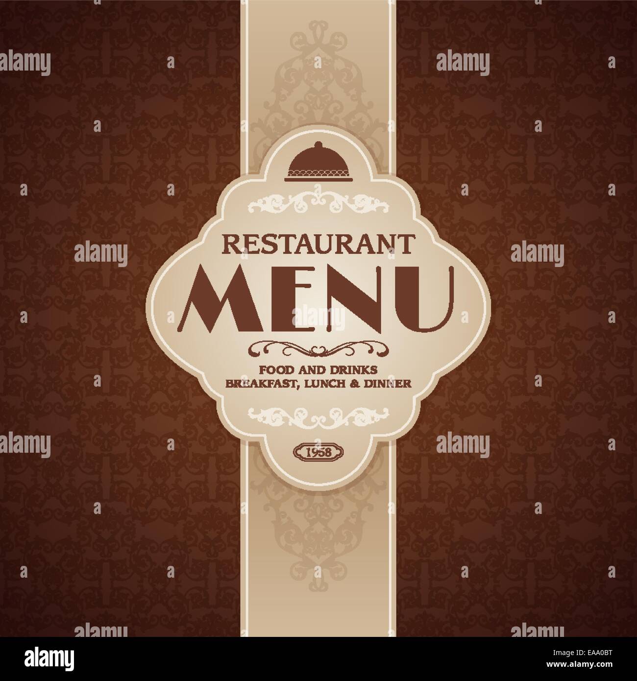 Restaurant cafe menu brochure template with cooking elements vector ...