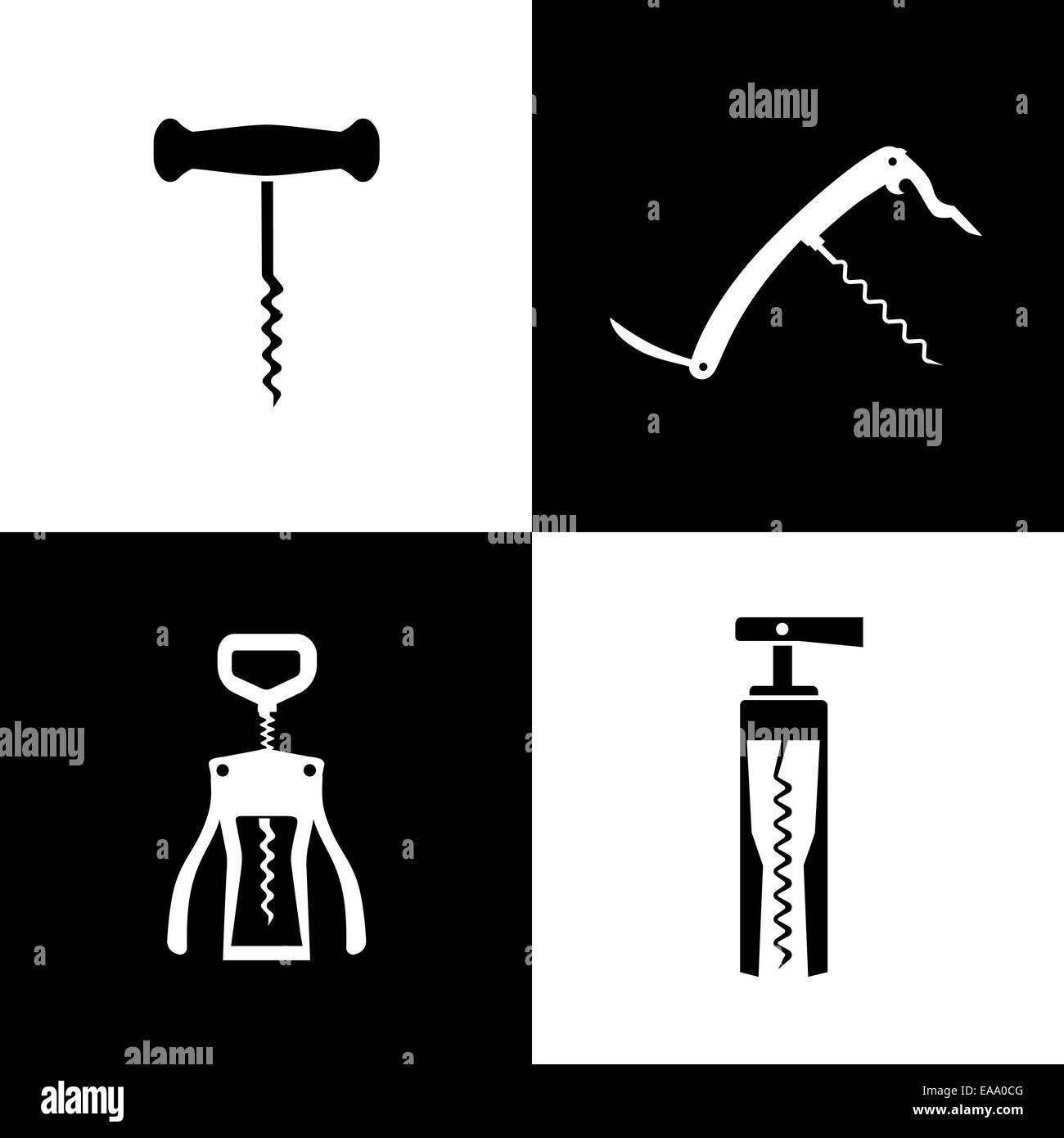 Set of black and white corkscrews vector illustration Stock Vector ...