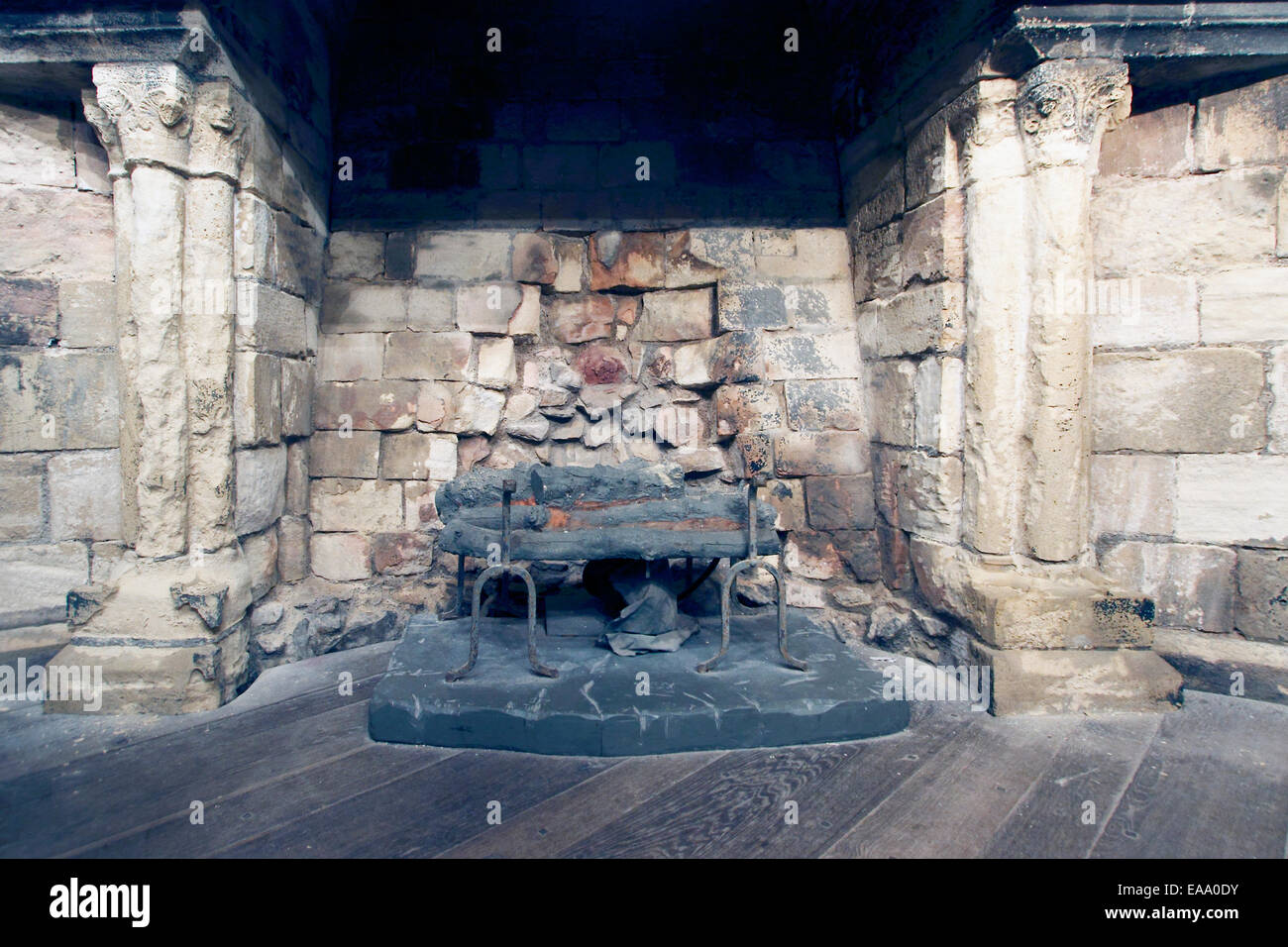 Conisbrough Castle. main entrance hall fireplace Conisbrough Castle is ...