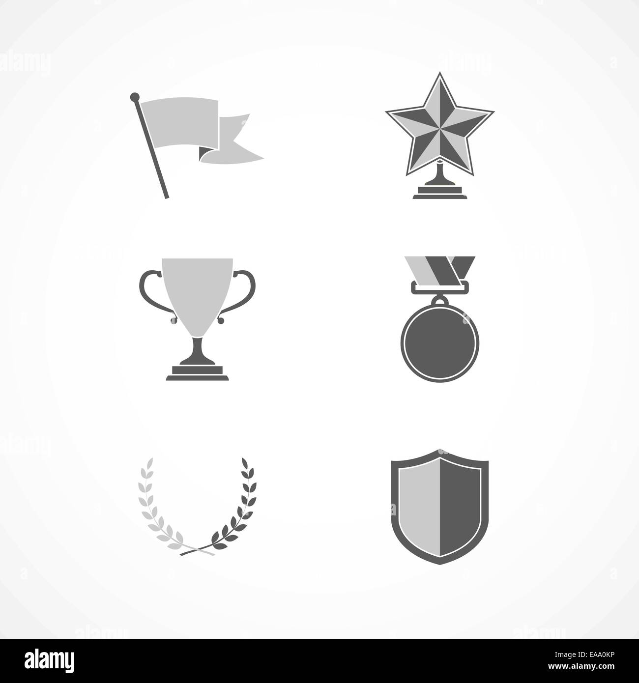 Game winning awards and recognition signs of shield star medal and ...